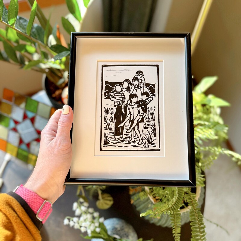 Linocut Portrait - Etsy
