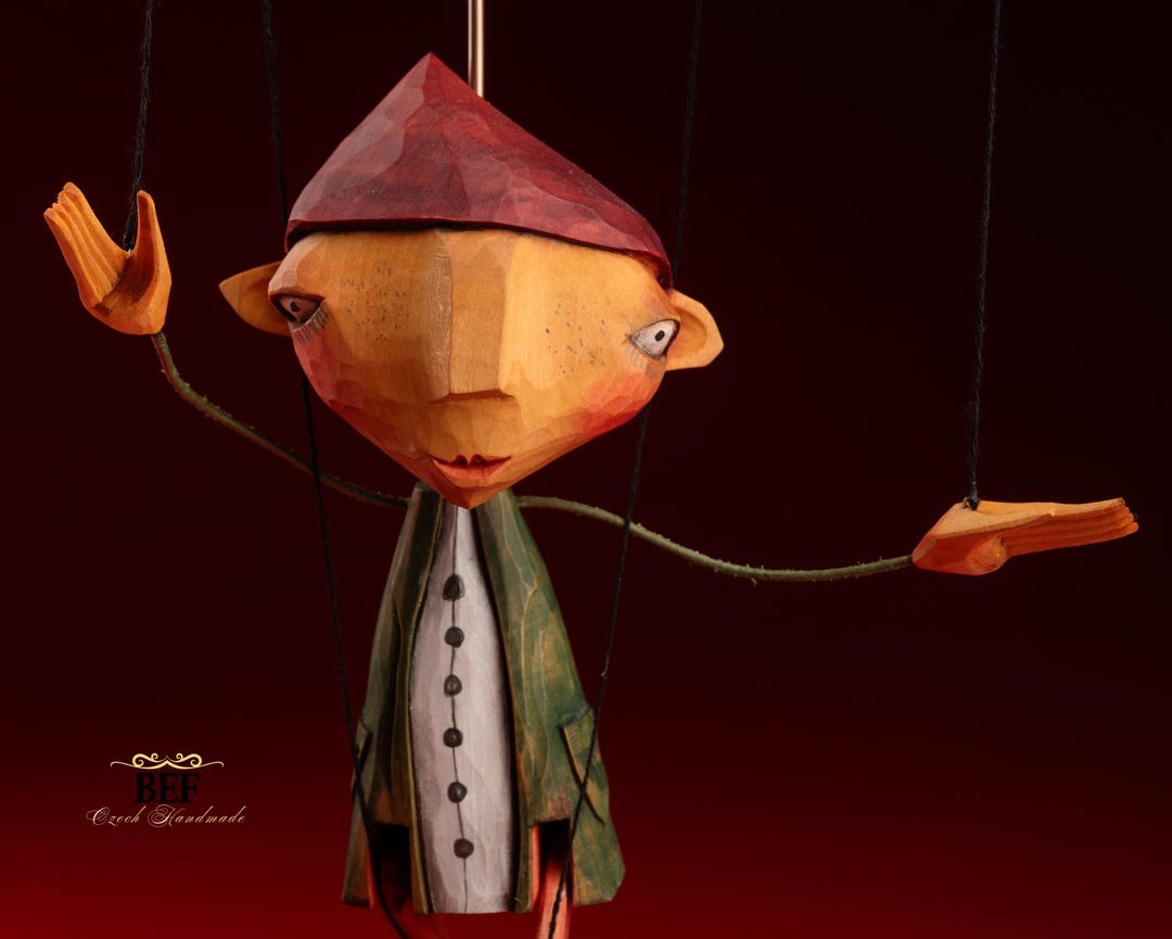 Cheeky Wooden Sprite – Handcrafted Marionette - Etsy