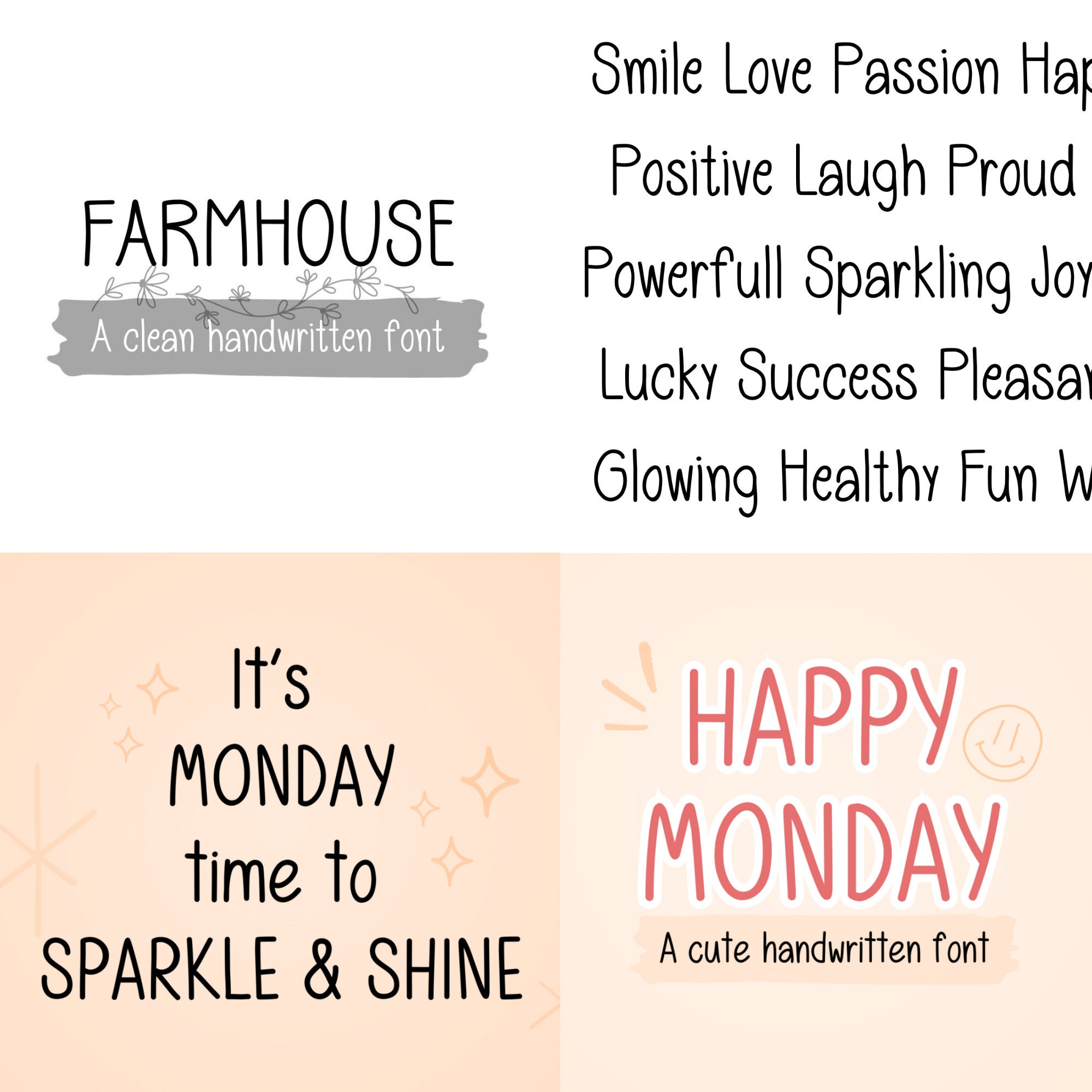 Font Bundle Cute & Clean Handwritten 3, Handwriting Font, Cute Font ...