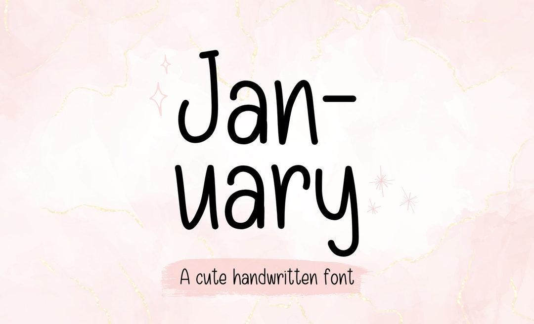 January Cute Handwritten Font, Playful Font, Handwriting Font, Planner ...