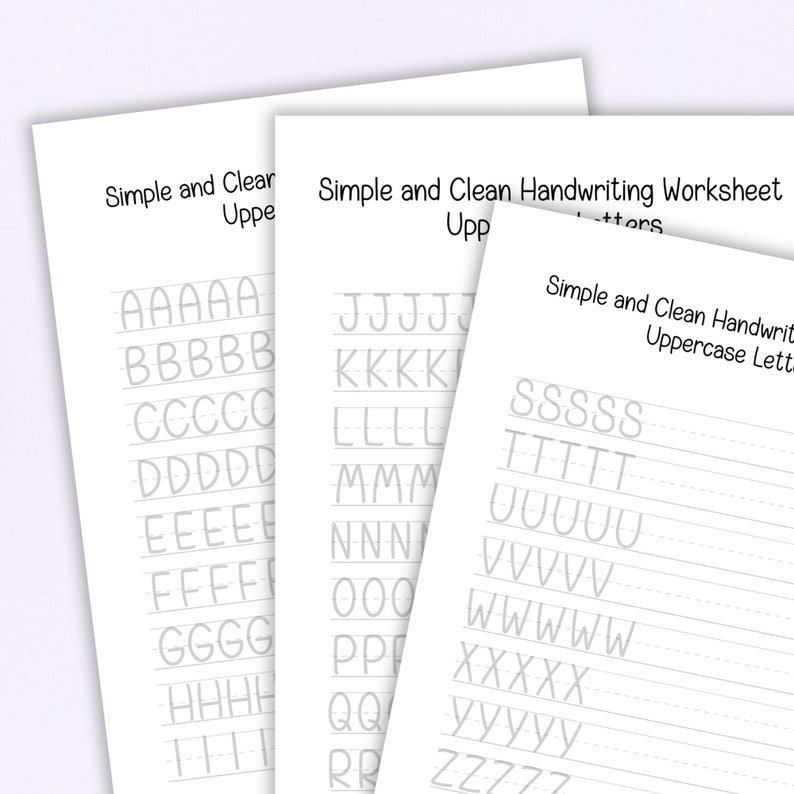 Simple and Clean Handwriting Worksheet, Handwriting Practice Sheets ...