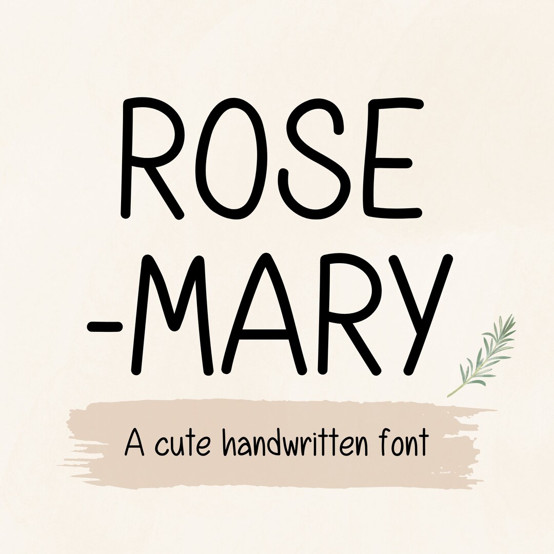 Rosemary Cute Handwritten Font, Handwriting Font, Planner Font ...