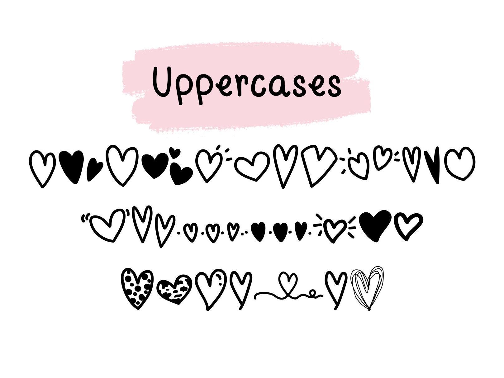 Cute Hearts Doodle Font, Playful Hand-drawn Font (OTF, TTF) - Etsy