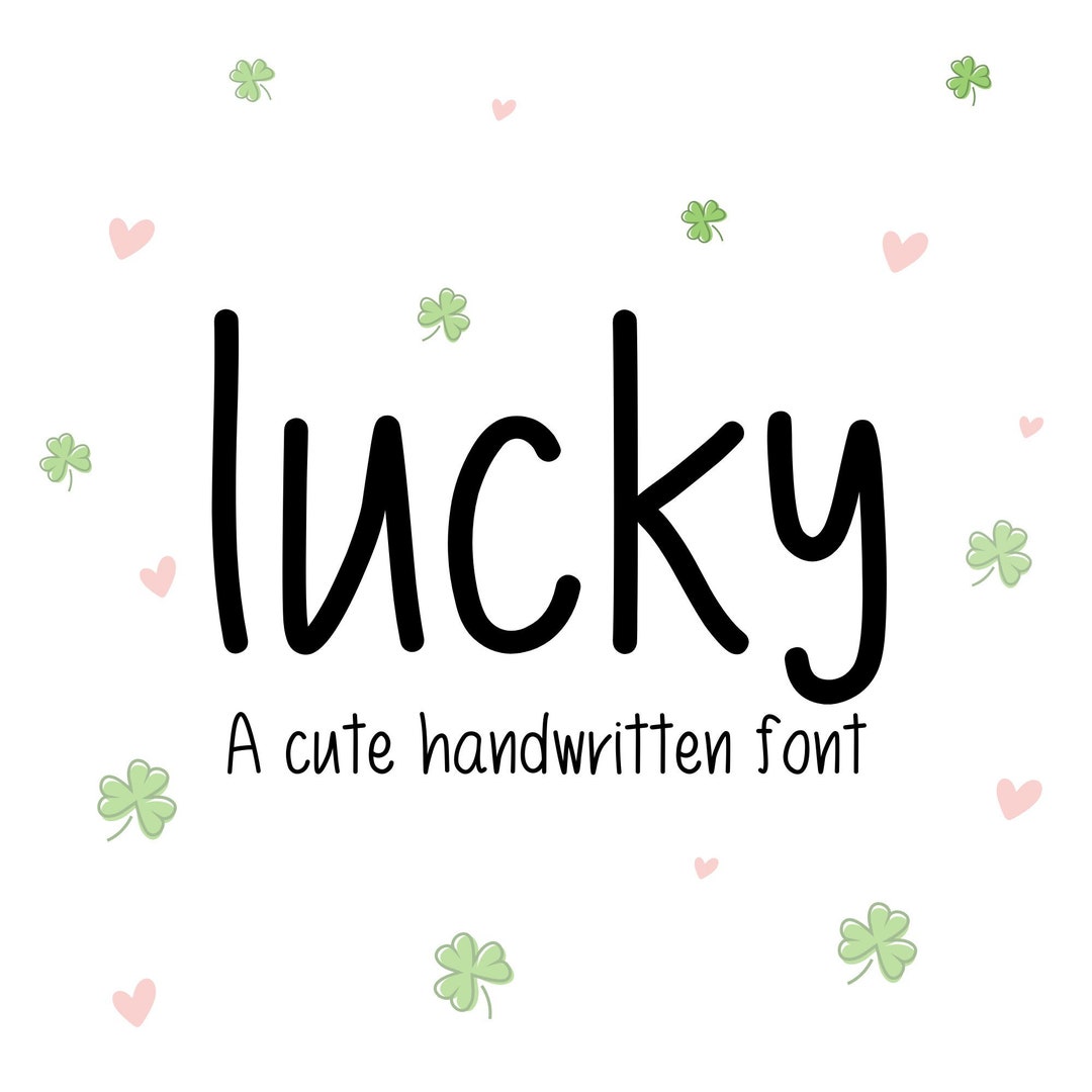 Lucky Cute Handwritten Font, Handwriting Font, Planner Font, Goodnote ...
