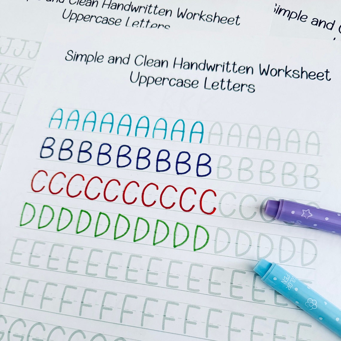 Simple and Clean Handwriting Worksheet, Handwriting Practice Sheets ...