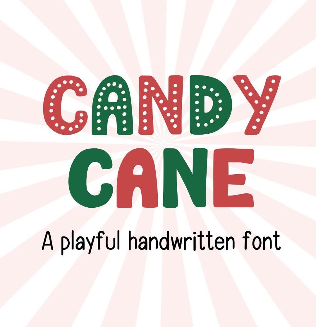 Candy Cane Font: Playful Handwritten Display Font (digital Download) - Etsy