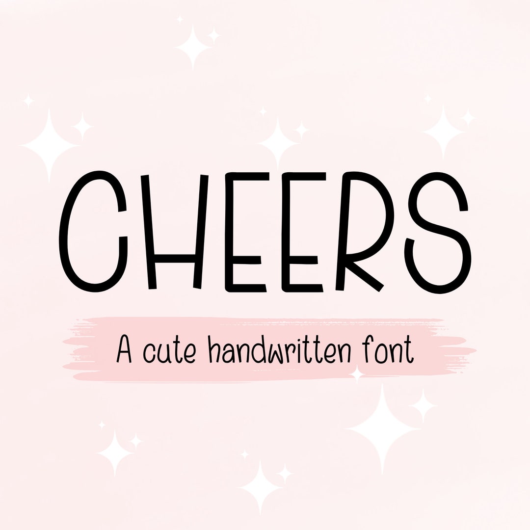 Cheers Cute Handwritten Font, Handwriting Font, Planner Font, Goodnote ...