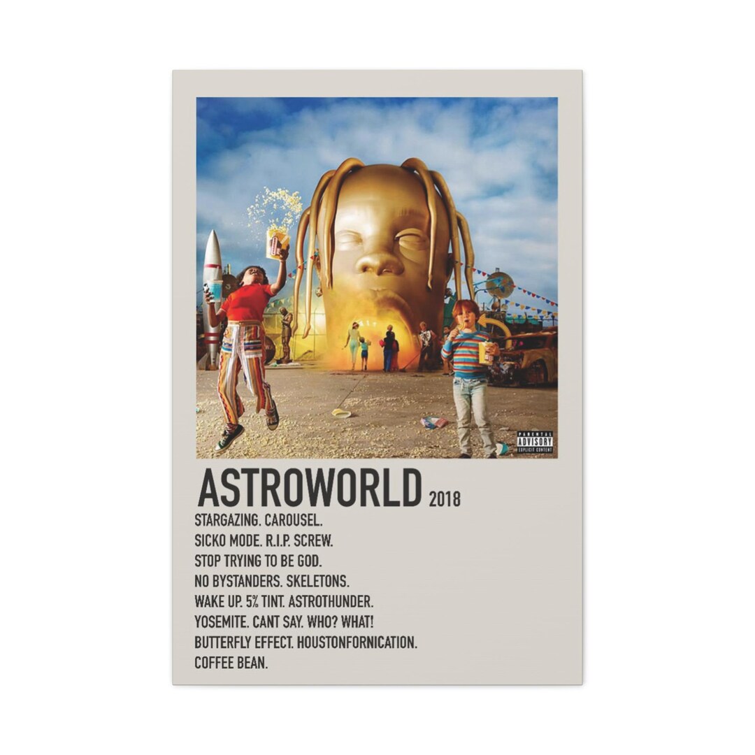 Astroworld Poster Travis Scott Album Canvas Print Colorful Hip Hop Art ...