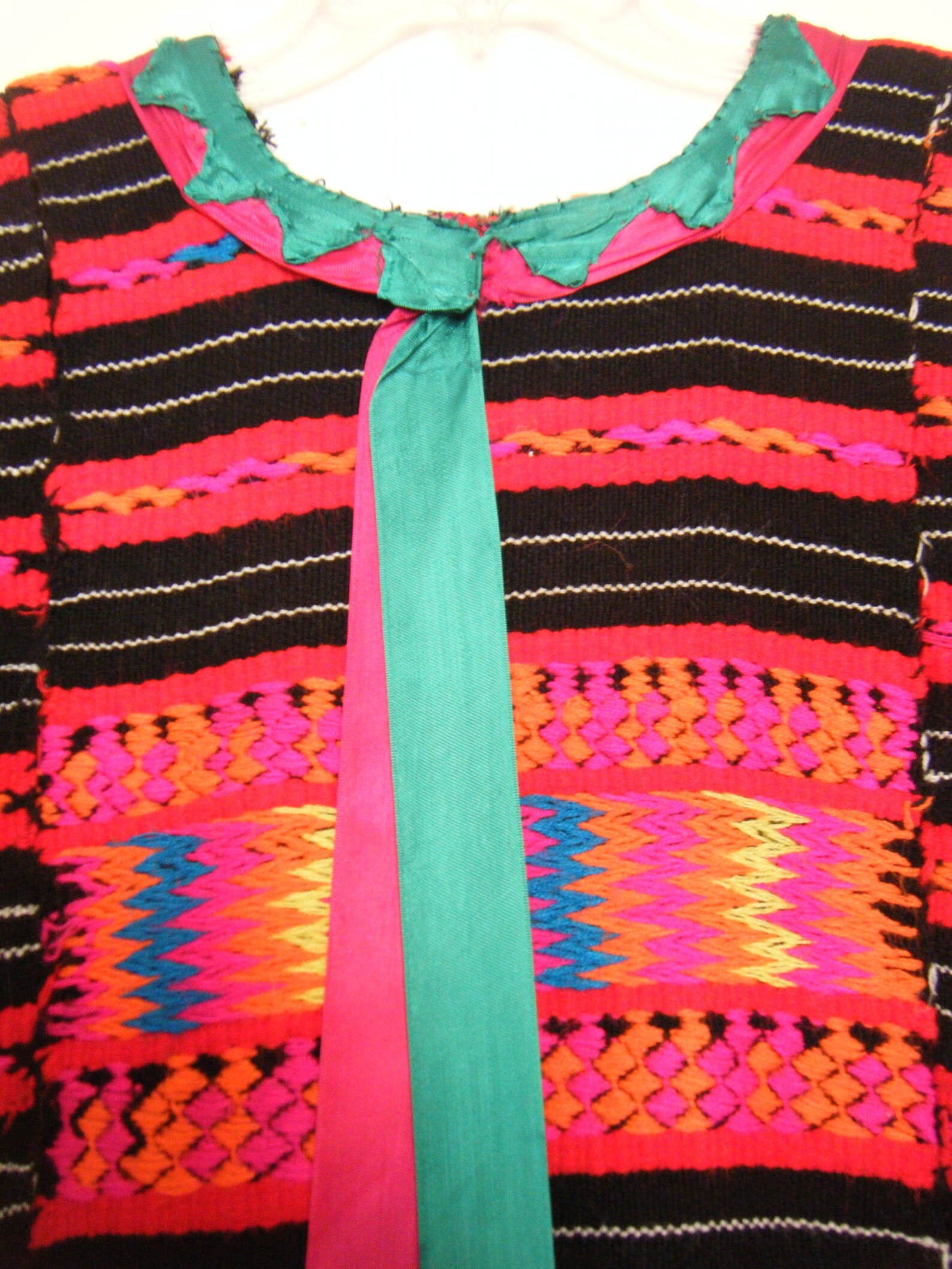 Antique OAXACAN TRIQUIS HUIPIL Hand Woven and Embroidered Long Blouse ...