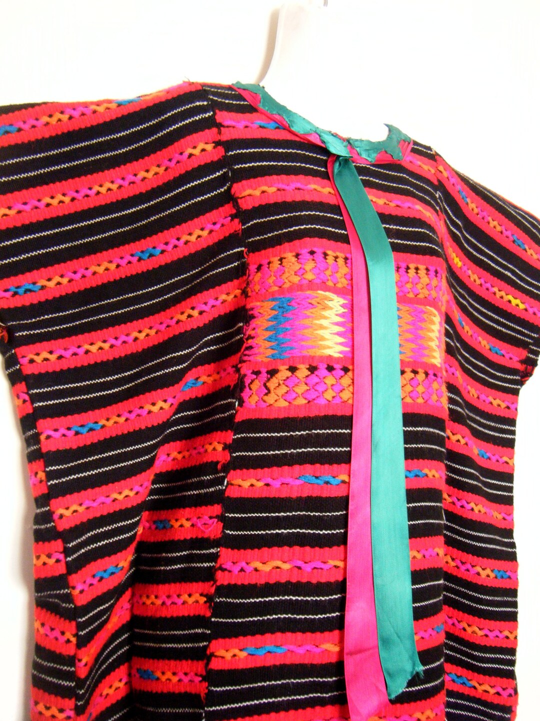 Antique OAXACAN TRIQUIS HUIPIL Hand Woven and Embroidered Long Blouse ...