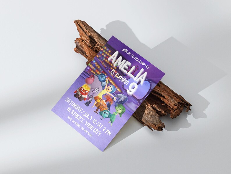 Inside Out 2 Birthday Invitation Template for Boy and Girl Editable ...