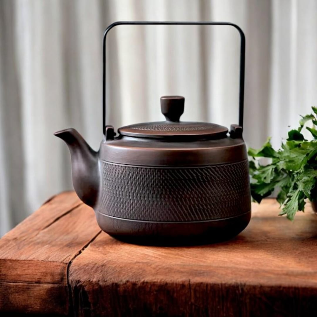 Vintage Ceramic Teapot – Classic Pottery Tea Kettle – Rustic Japanese ...
