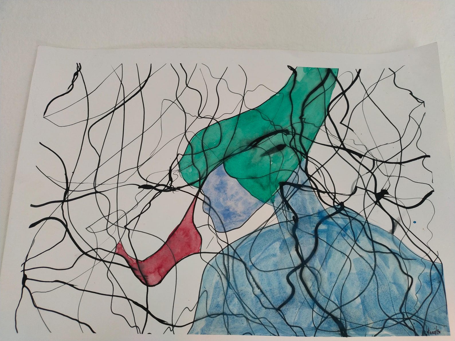 Mask – Original Abstract Watercolor and Ink Artwork - Etsy