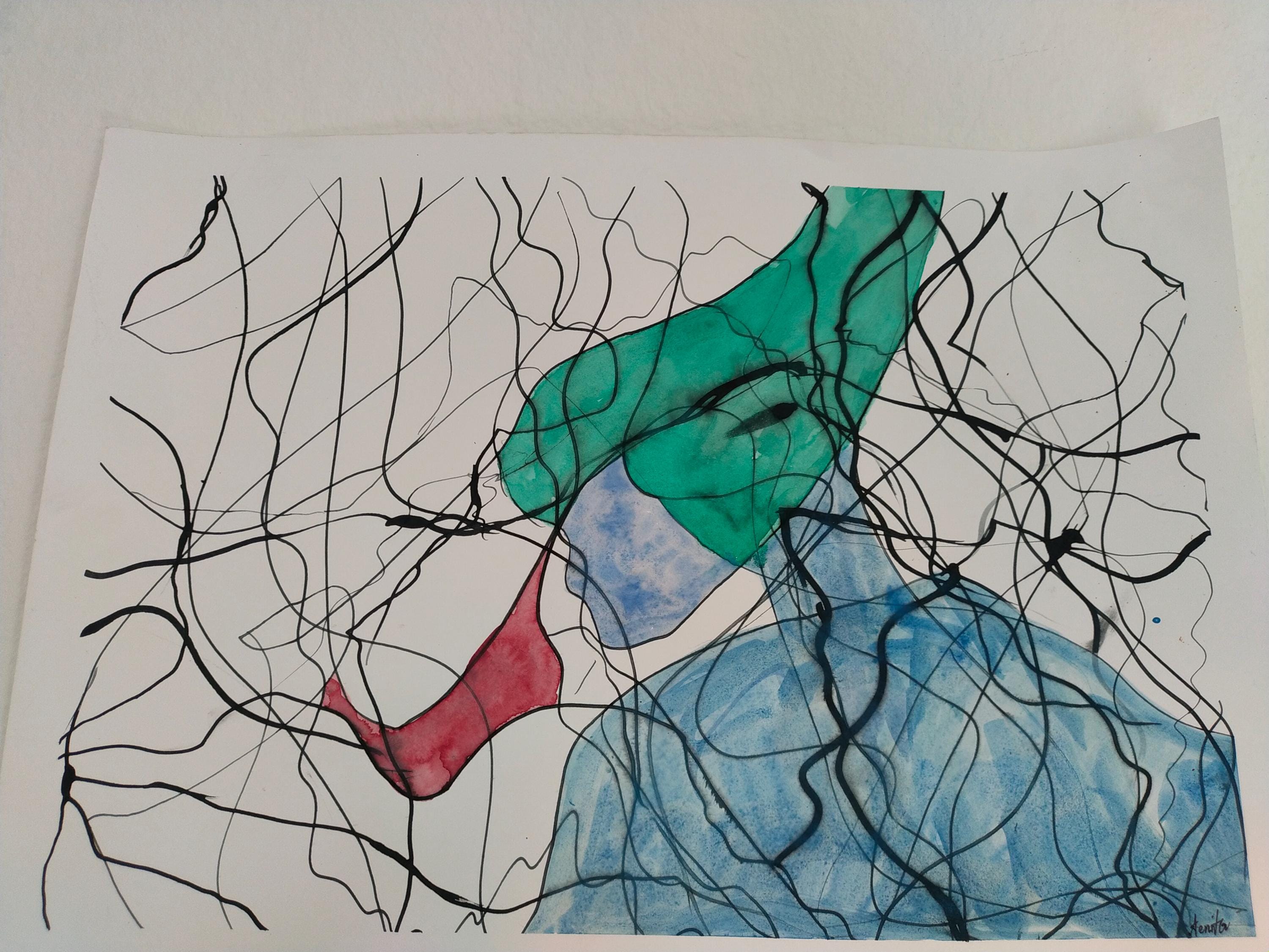 Mask – Original Abstract Watercolor and Ink Artwork - Etsy
