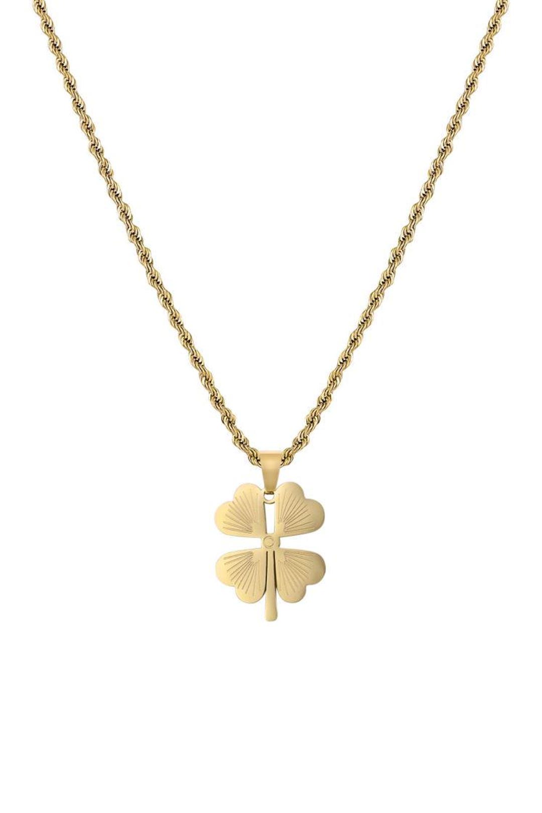 Four-leaf Clover Luck Necklace, Unique Four-leaf Clover Pendant ...