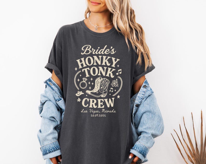 Custom Honky Tonk Bachelorette Party Shirts: Nashville Cowgirl Bridal ...