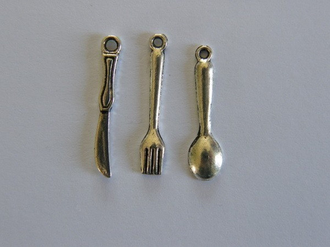 The Cutlery Collection 24 Antique Silver Tone Charms - Etsy