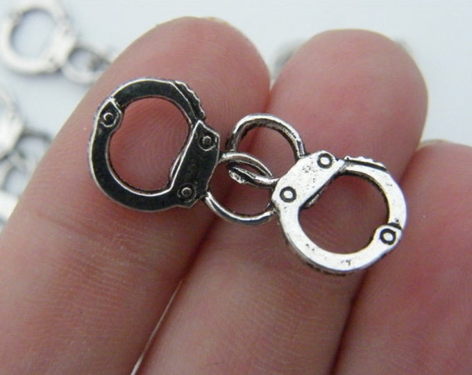6 Pair of Handcuff Charms Antique Silver Tone G24 | Etsy