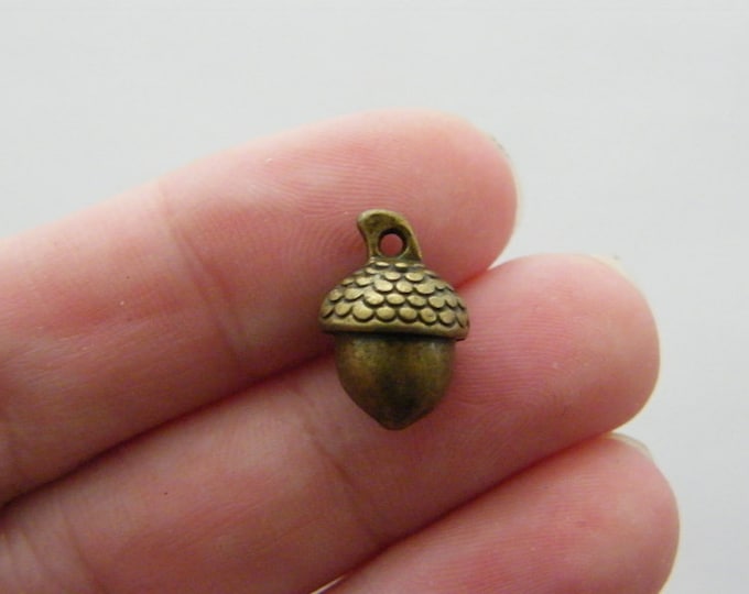 6 Acorn Charms Antique Bronze Tone L105 - Etsy
