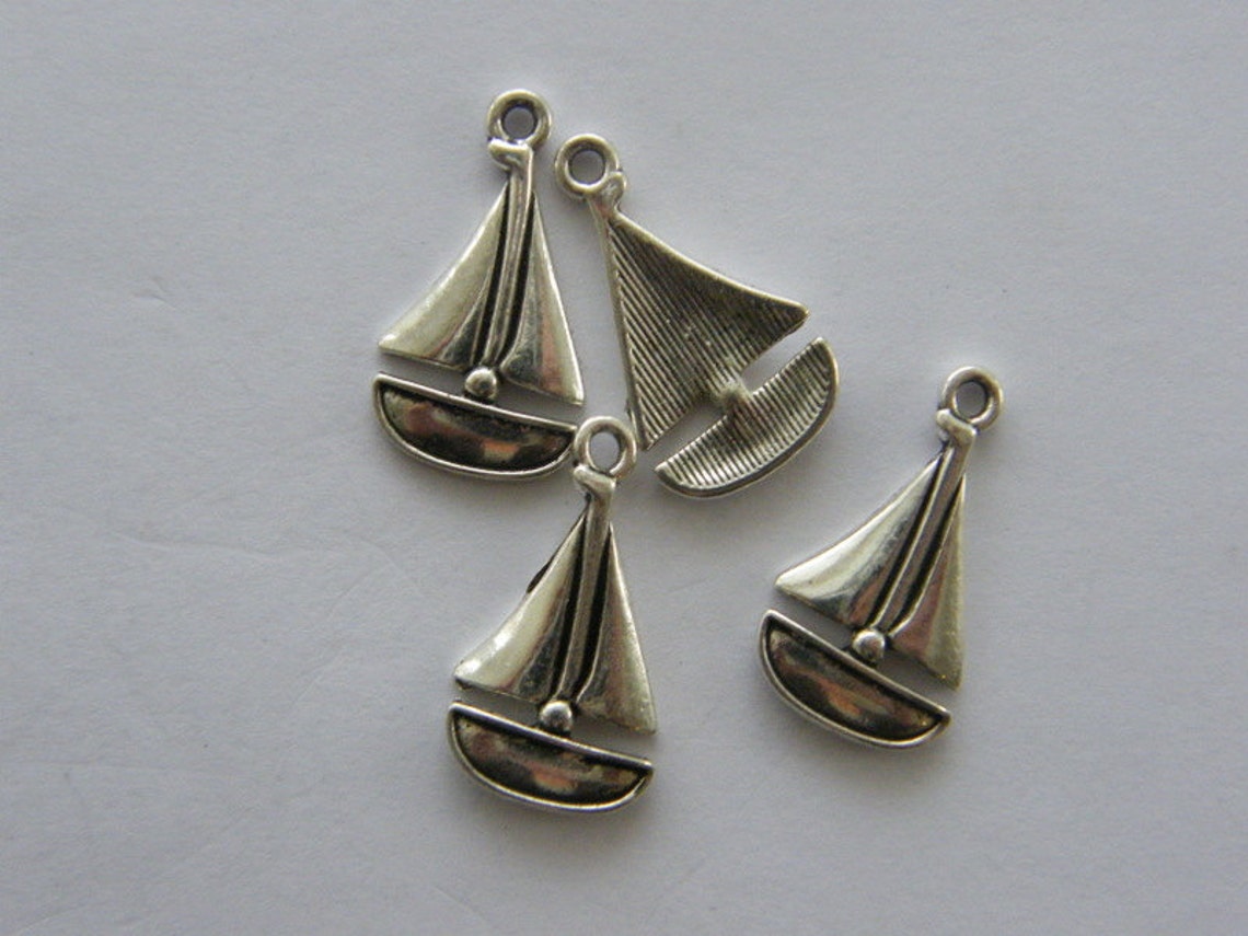 10 Boat Charms Antique Silver Tone TT88 - Etsy