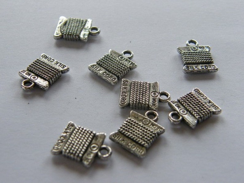 BULK 50 Spool Cotton Reel Thread Charms Antique Silver Tone | Etsy