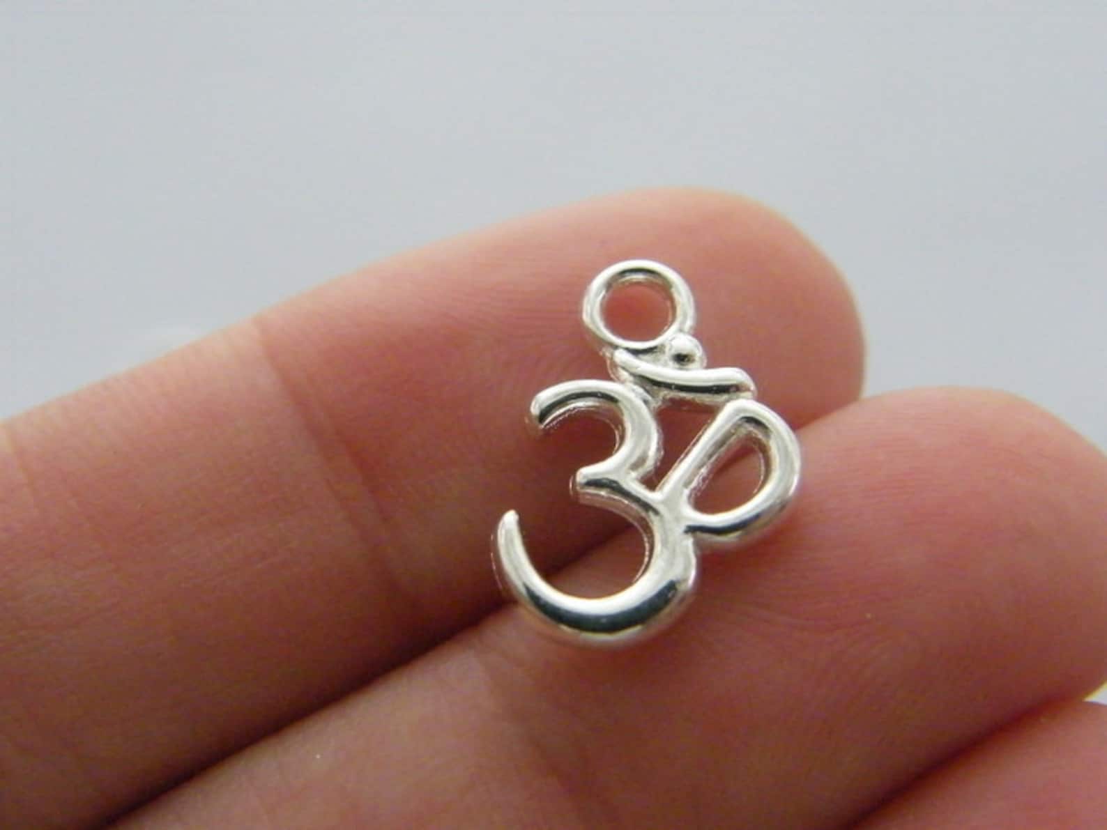 12 Om Charms Silver Plated Tone I87 | Etsy
