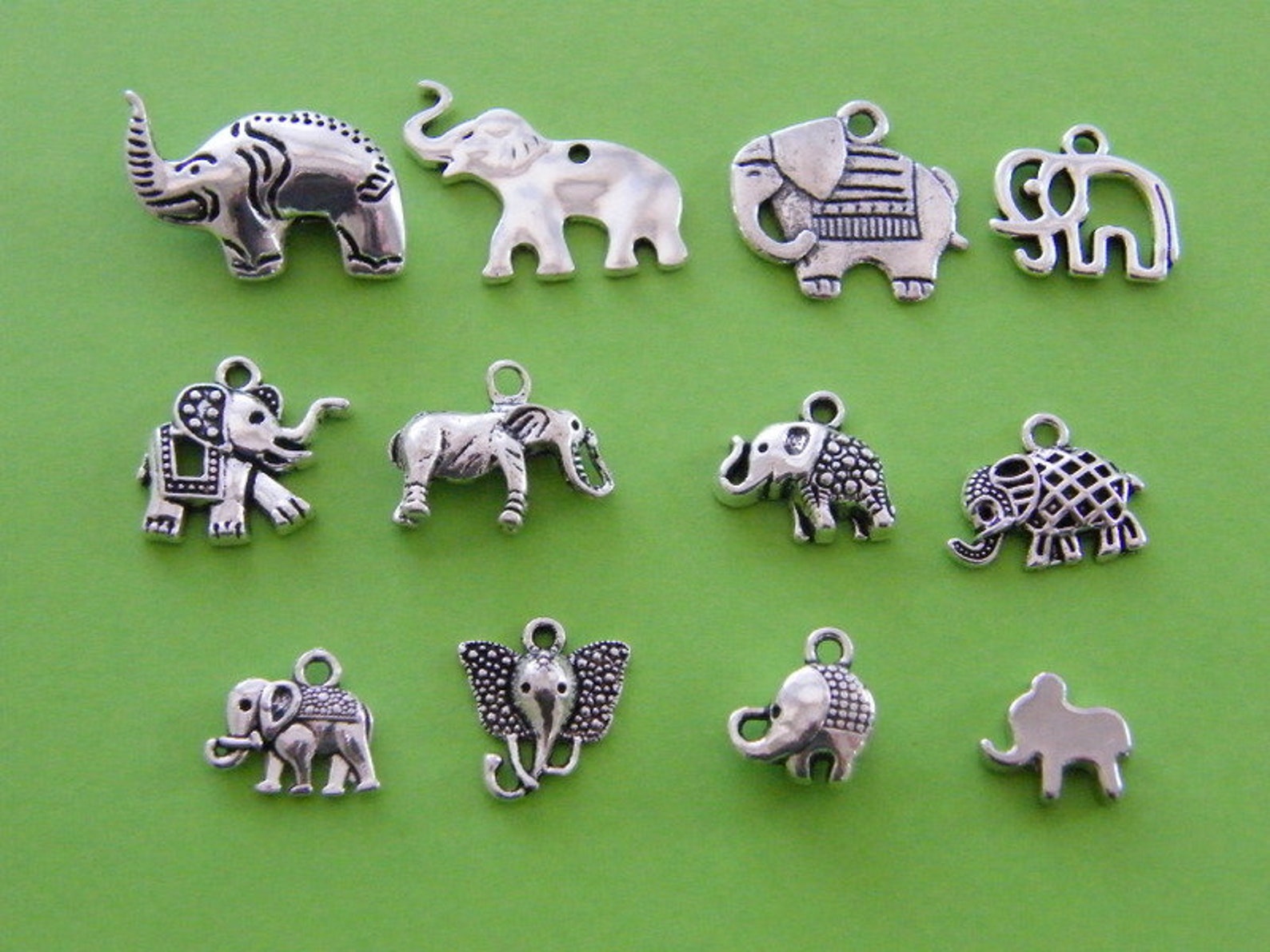 The Elephant Collection 12 Different Antique Silver Tone - Etsy