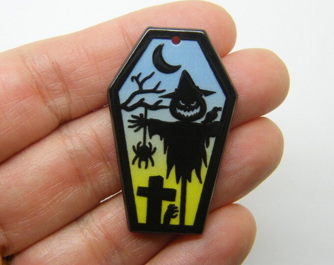 4 Coffin Scarecrow Graveyard Halloween Pink Acrylic HC1278 - Etsy