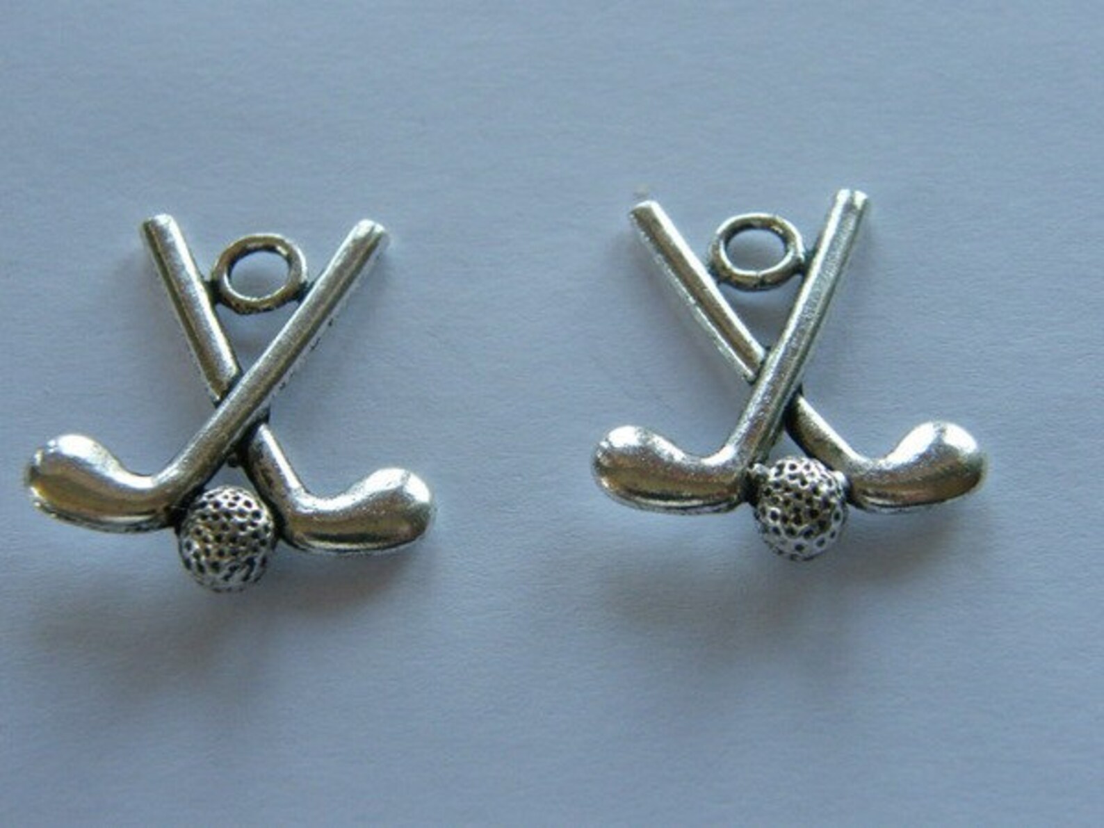 6 Golf Clubs and Ball Charms Antique Silver Tone SP57 | Etsy