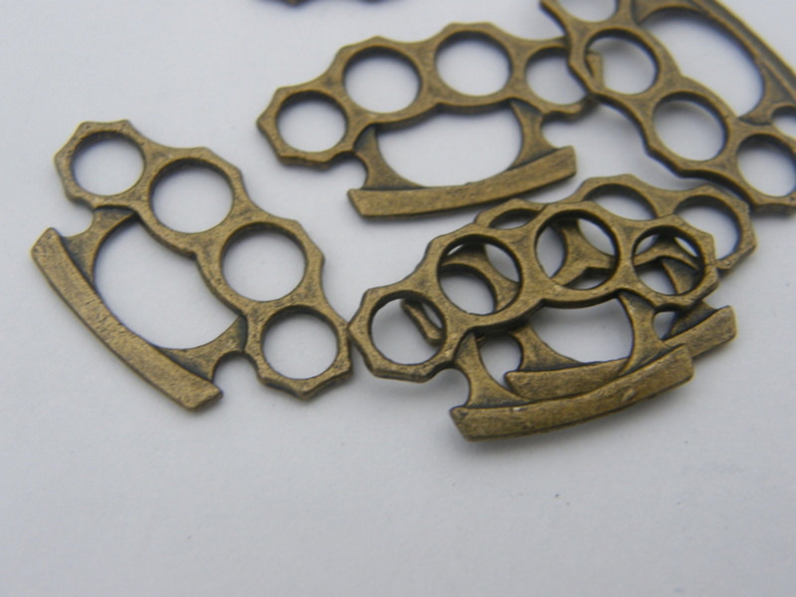 8 Brass Knuckles Antique Bronze Tone G36 - Etsy