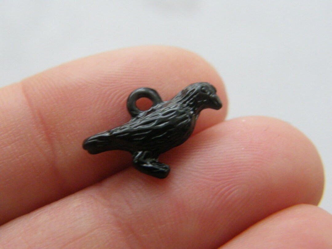 BULK 20 Raven Bird Charms Black Tone B246 - Etsy