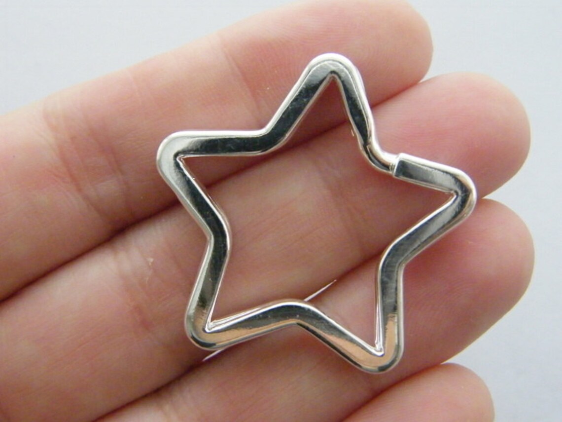 2 Star Key Rings 34 X 33mm Silver Plated FS525 - Etsy