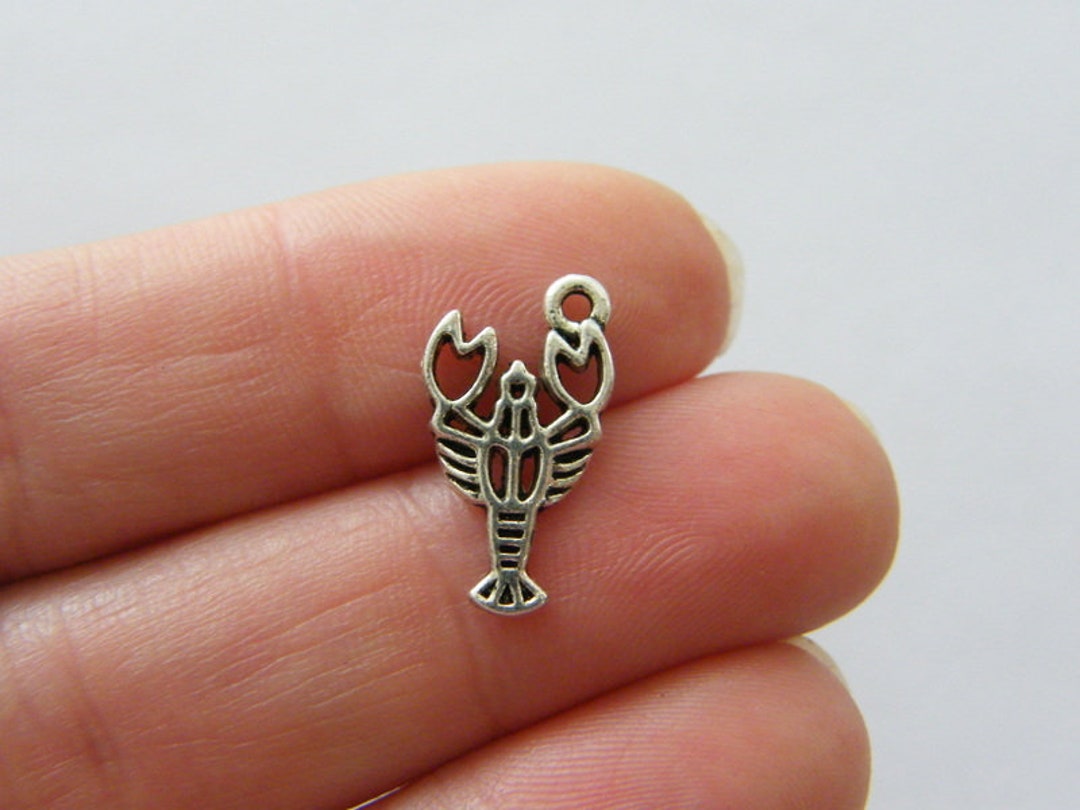 14 Lobster Charms Antique Silver Tone FF532 - Etsy