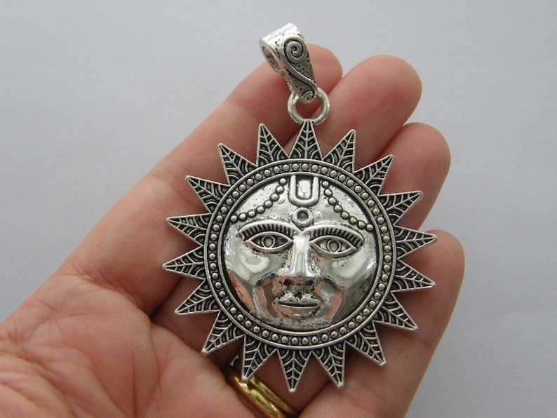1 Sun Pendant Antique Silver Tone S104 - Etsy