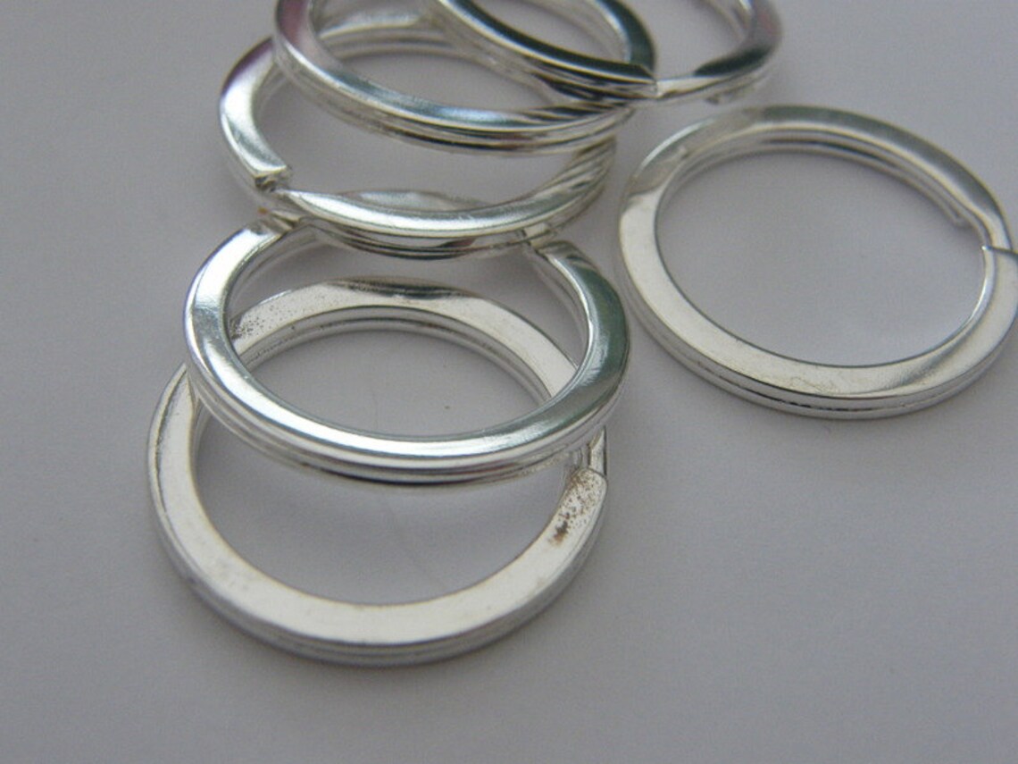BULK 20 Key Rings 25 X 2mm Silver Plated FS421 | Etsy