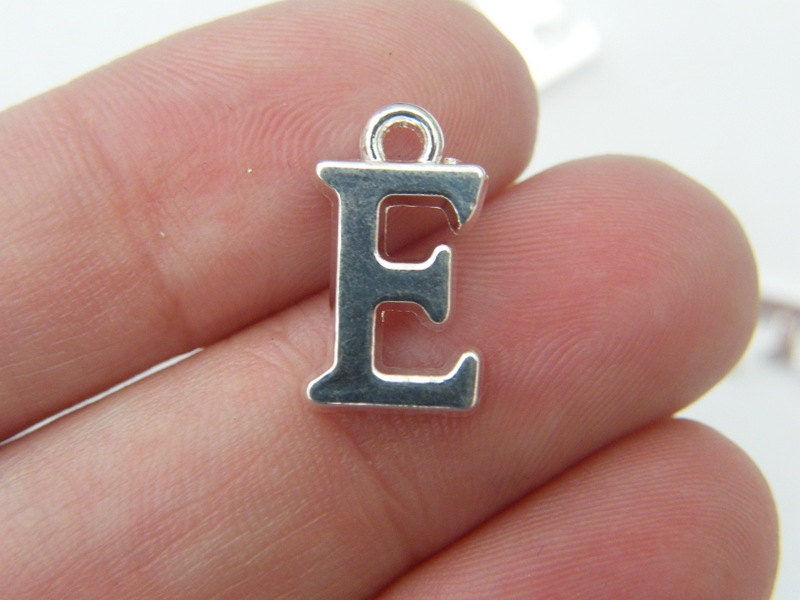 BULK 30 Letter E Alphabet Charms Silver Plated | Etsy