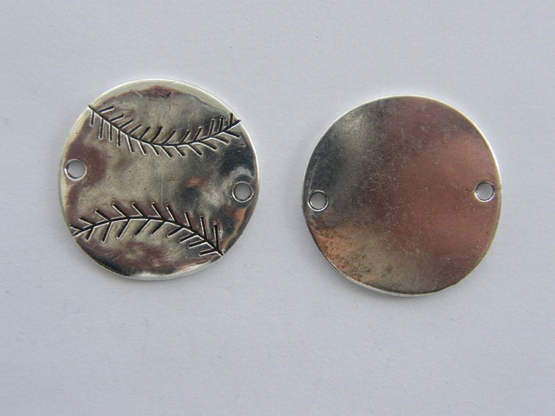 BULK 10 Baseball Ball Connector Charms Antique Silver Tone SP43 - Etsy