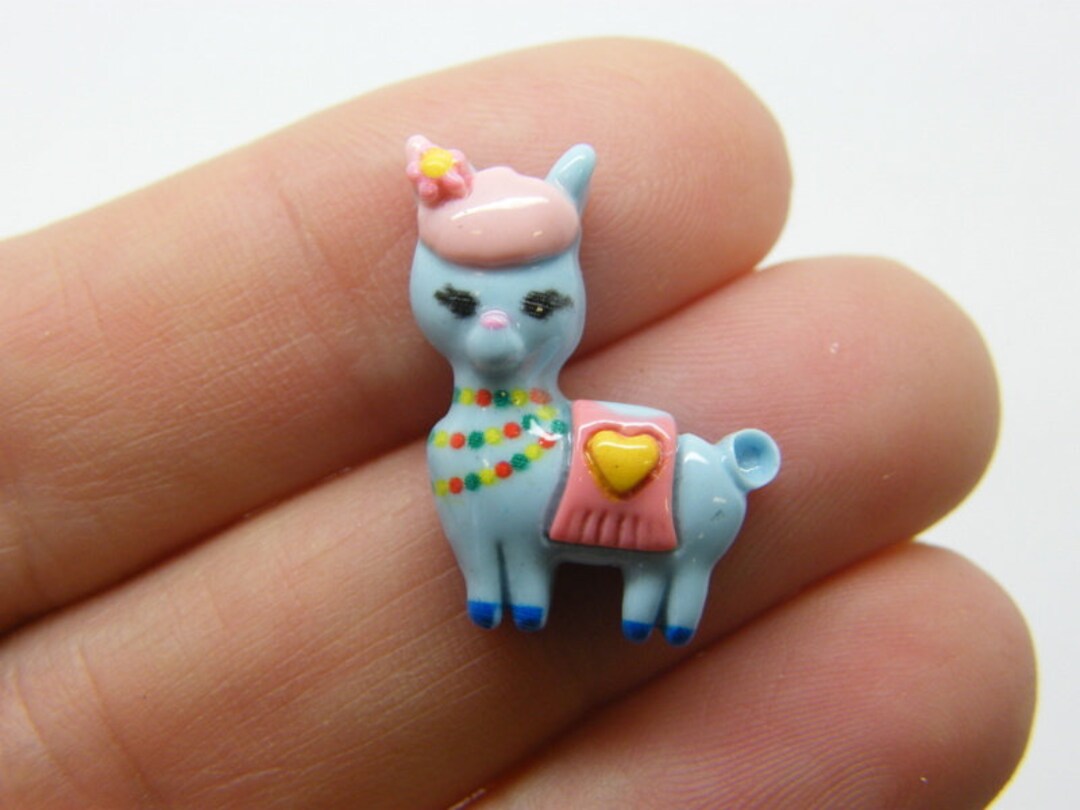 12 Llama Alpaca Embellishment Cabochon Blue Resin A722 - Etsy