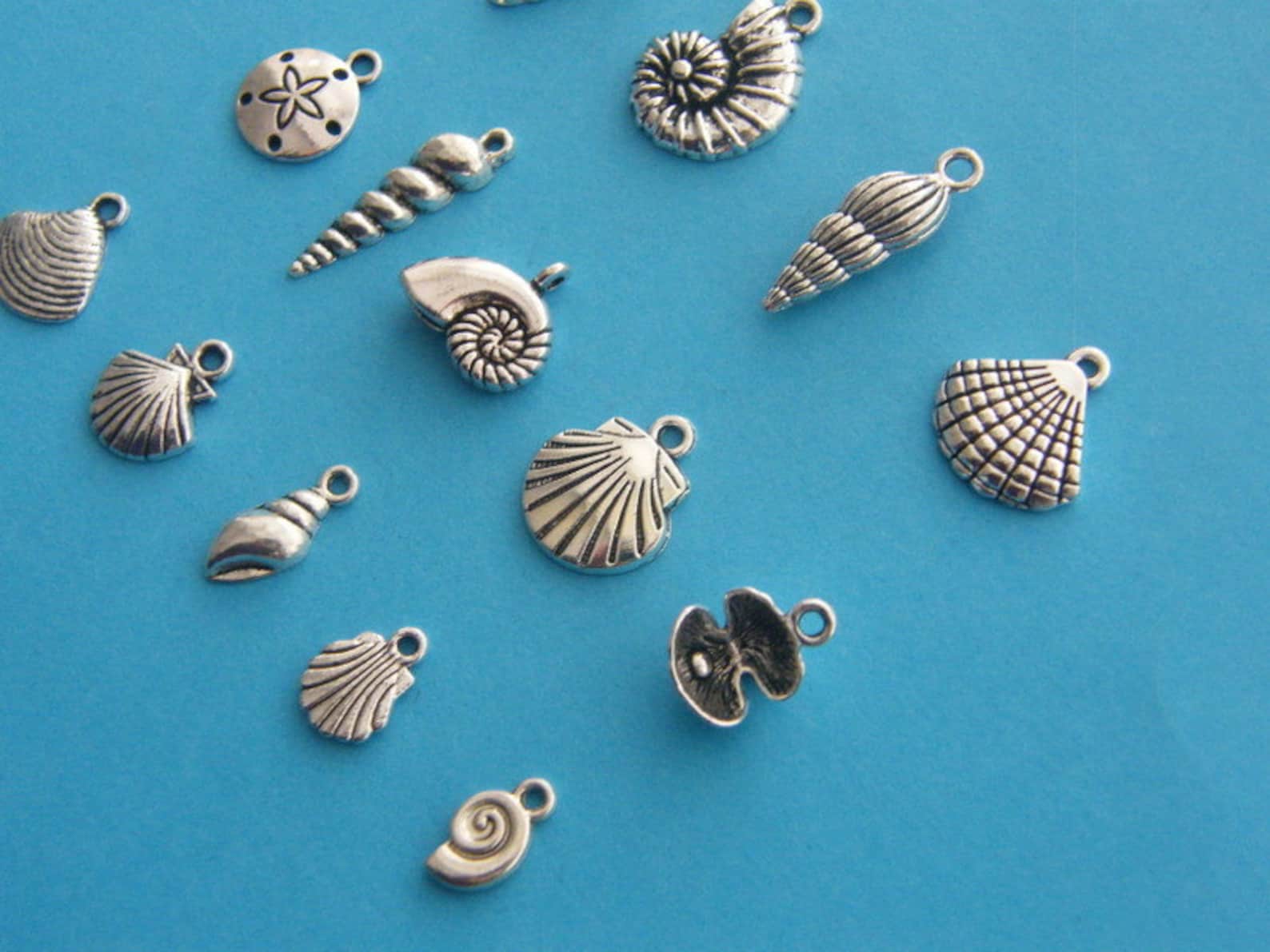 The Shell Charms Collection 14 Different Antique Silver Tone - Etsy