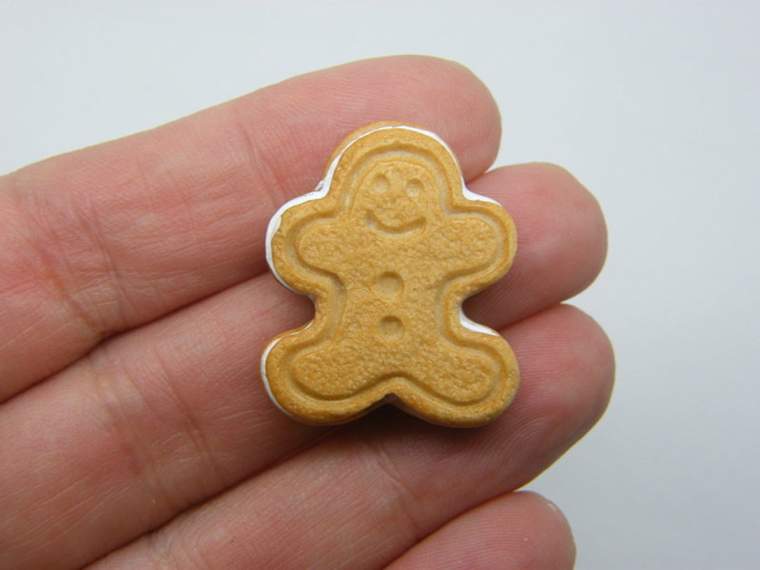 BULK 30 Gingerbread Man Sandwich Cookie Embellishment Cabochons FD149 ...