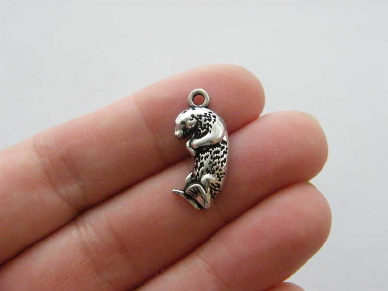 4 Otter Charms Antique Silver Tone A106 - Etsy