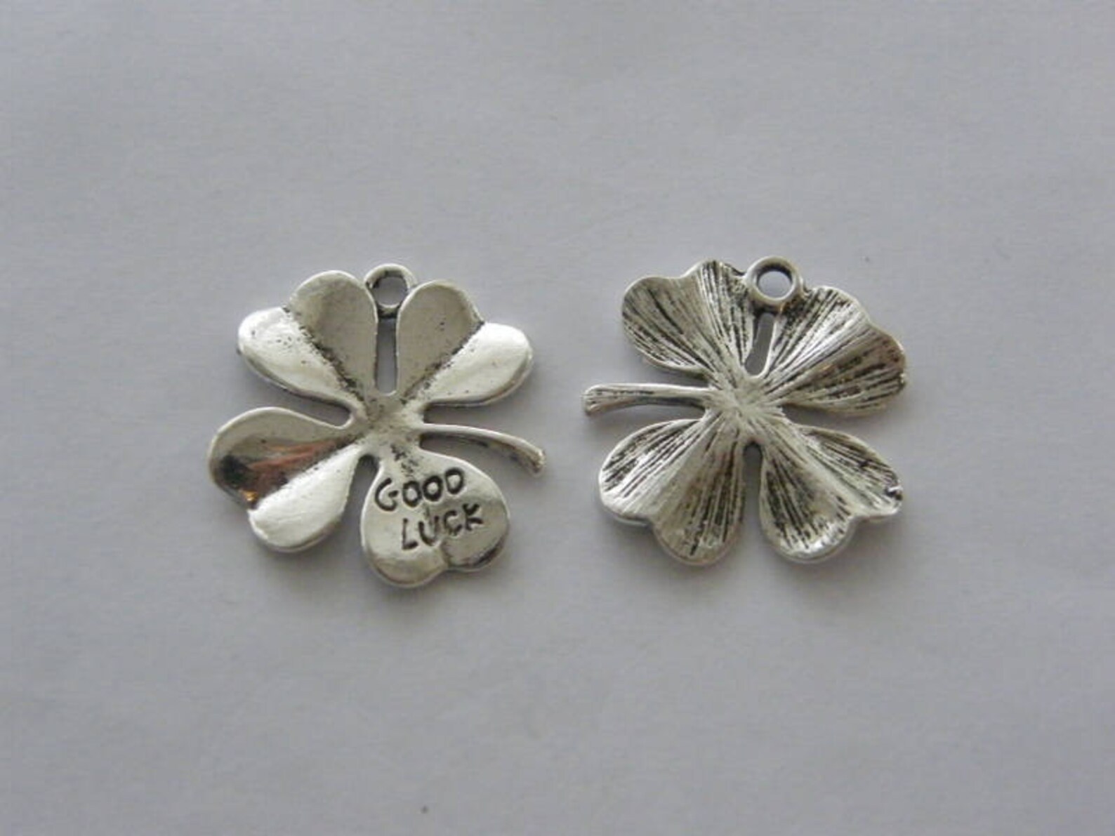 4 Four Leaf Clover Good Luck Charms Antique Silver Tone L289 - Etsy