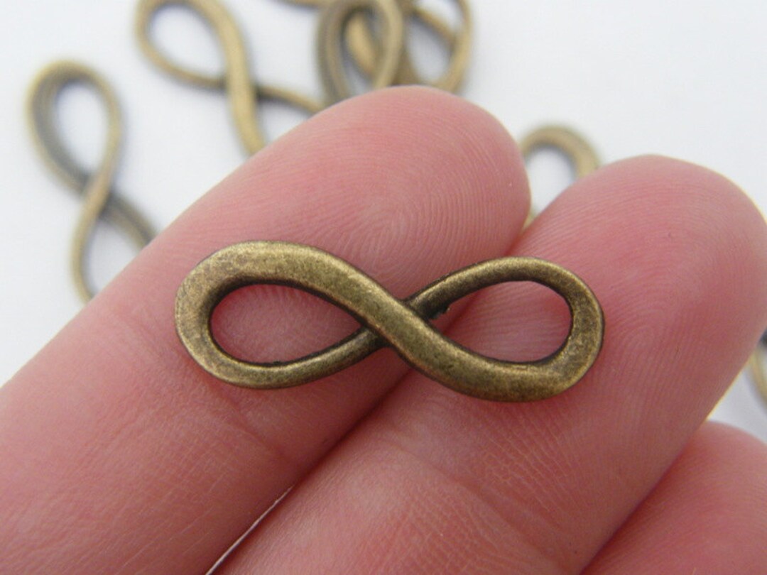 12 Infinity Charms or Connectors 23 X 8mm Antique Bronze Tone I51 - Etsy