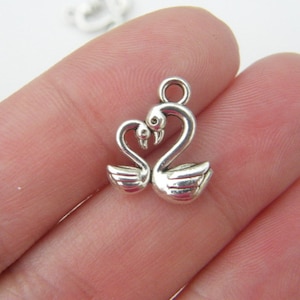 10 Swans Charms Tibetan Silver B4 - Etsy