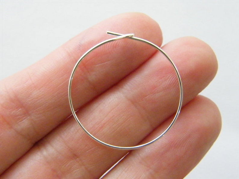 24 Wine glass charm hoops 25 x 25mm silver plated FS272 | Etsy