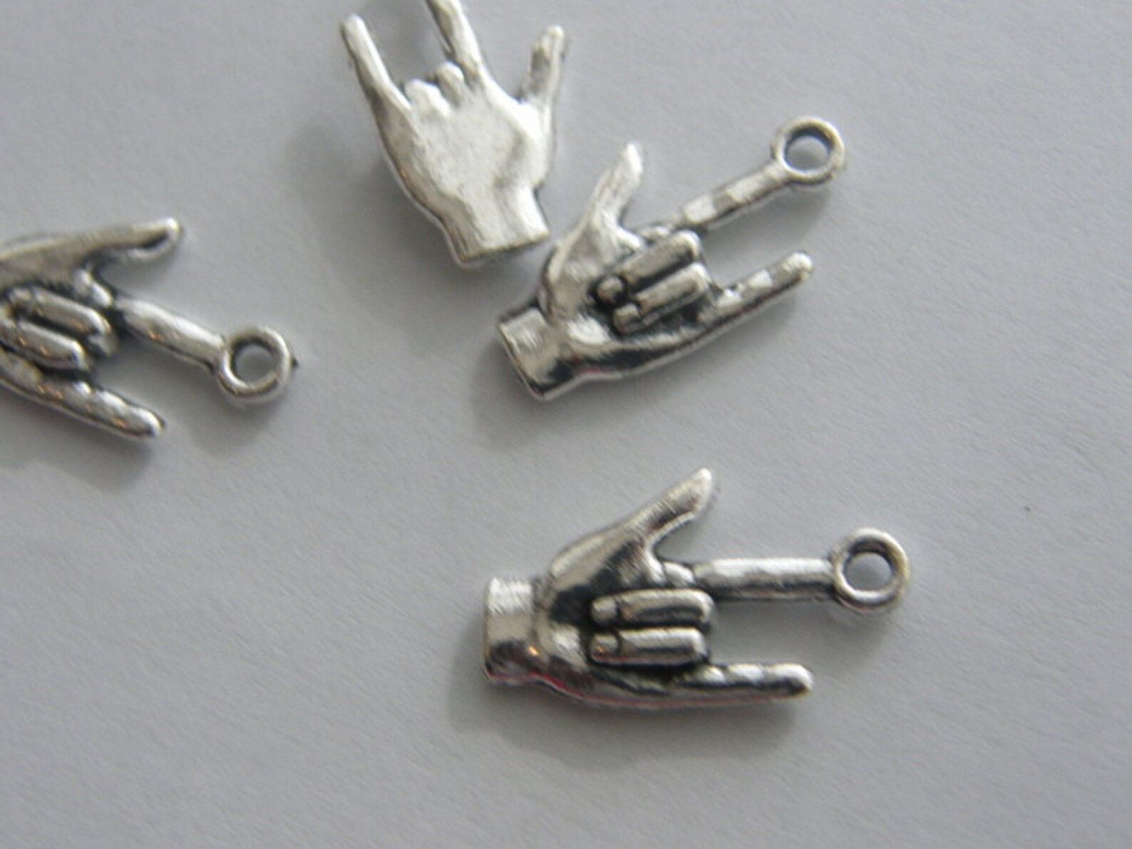 8 Hand I Love You Symbol Charms Antique Silver Tone M244 - Etsy