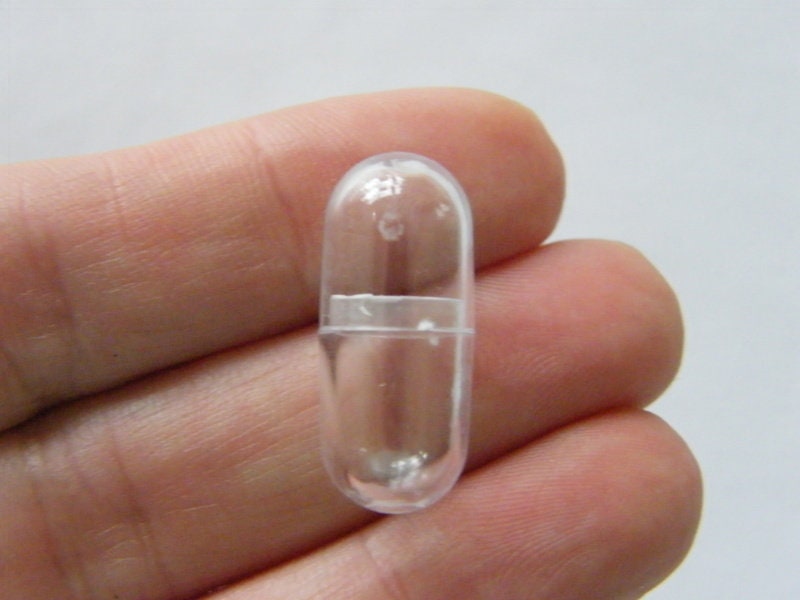 20 Capsule Clear Can Open 24 X 10.5mm Plastic M328 - Etsy