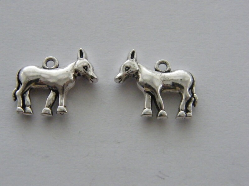 4 Donkey Charms Antique Silver Tone A606 | Etsy