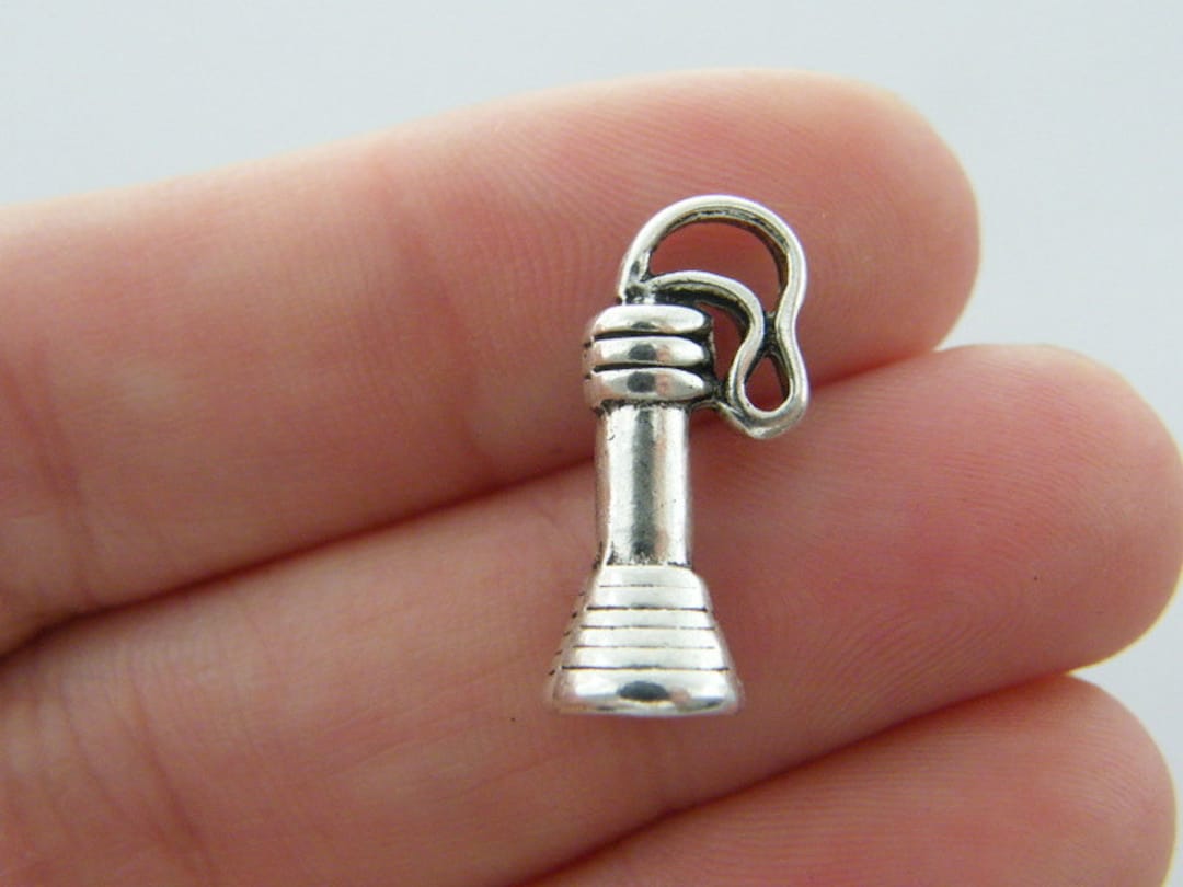 4 Torch Flashlight Charms Antique Silver Tone P339 - Etsy