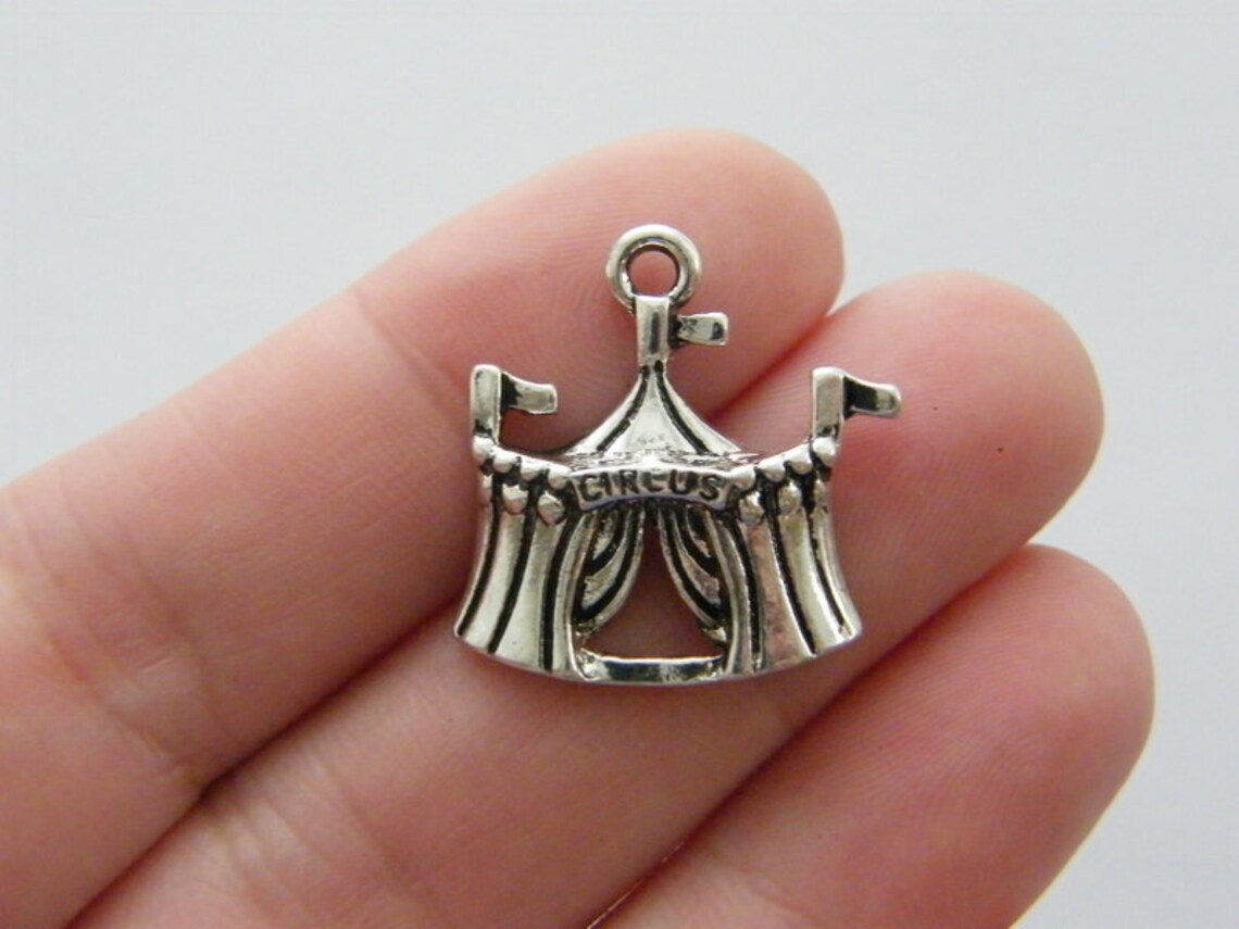 4 Circus Tent Charms Antique Silver Tone P146 - Etsy